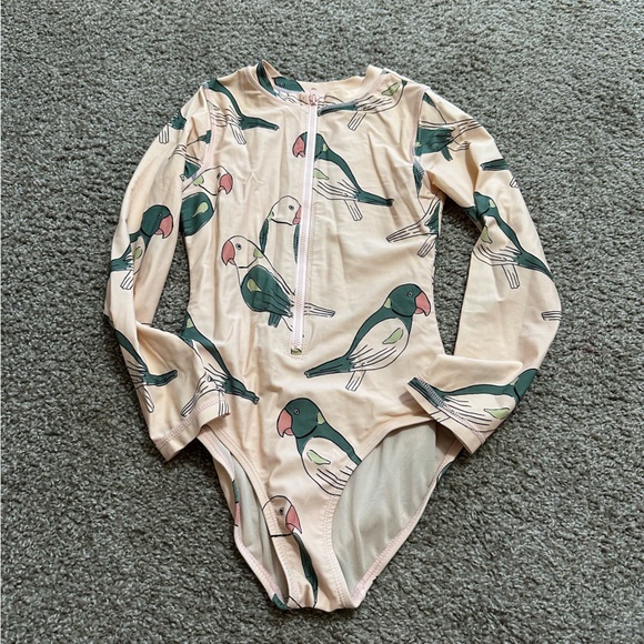 Tea Collection | Swim | Tea Collection Cream And Pink Swimsuit Tropical ...